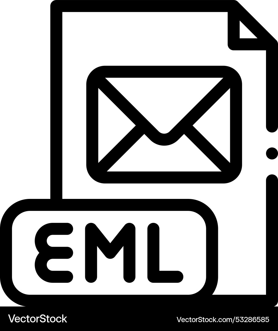 Eml icon thin linear style design isolated Vector Image
