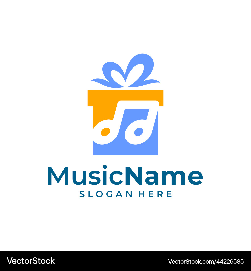 Gift music logo icon Royalty Free Vector Image
