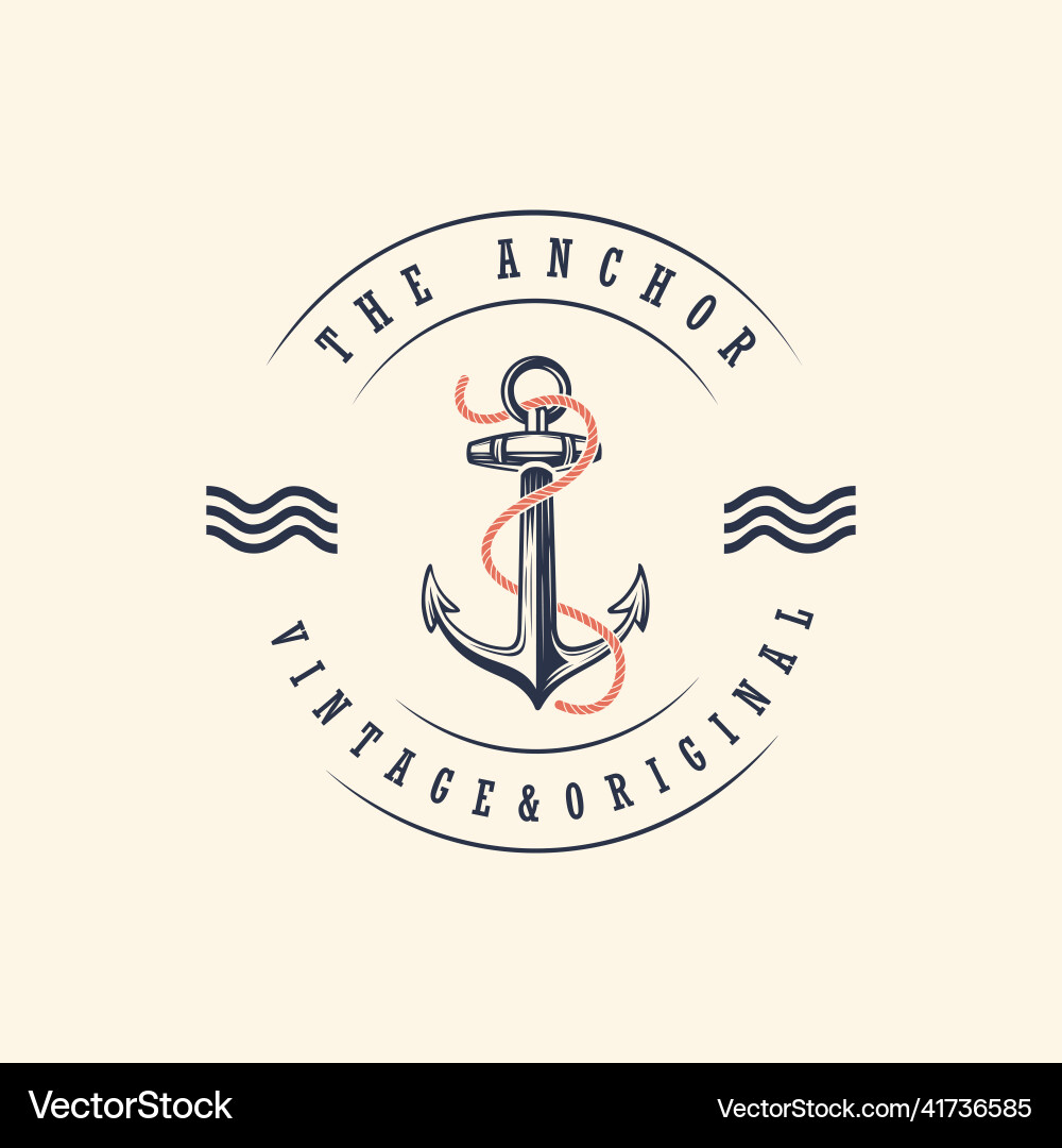 Nautical Anchor Logo Royalty Free Vector Image