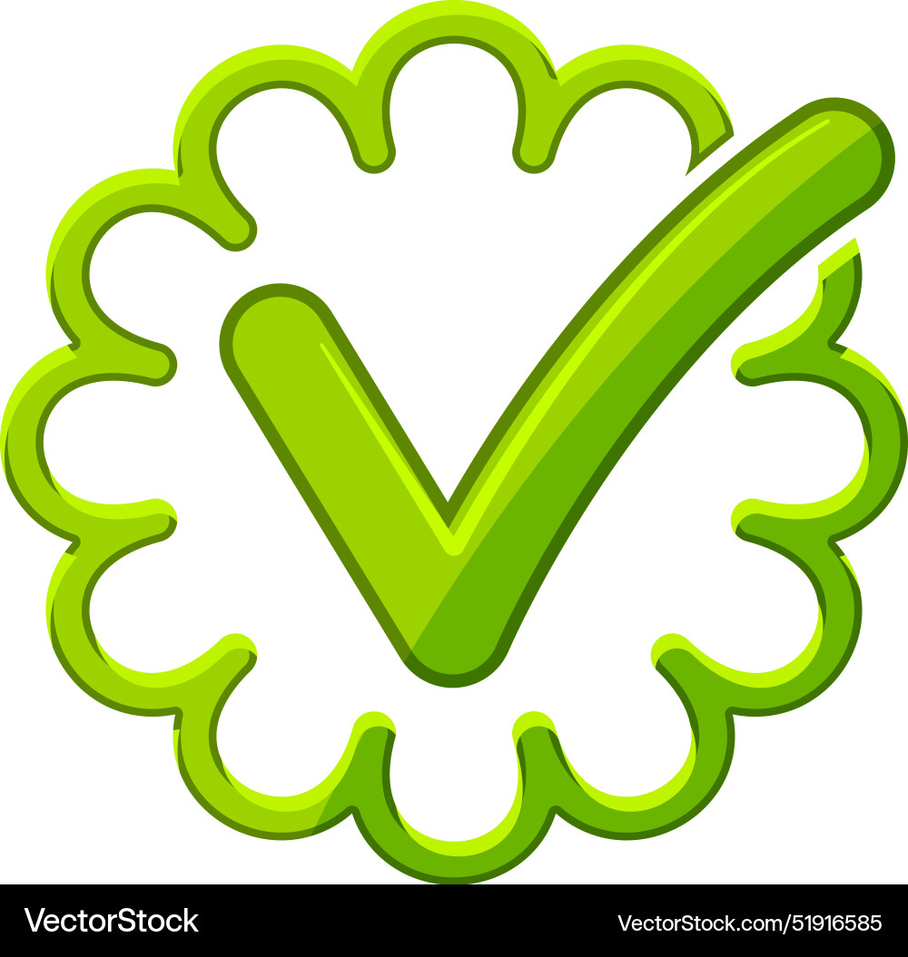 Ok check mark cartoon Royalty Free Vector Image