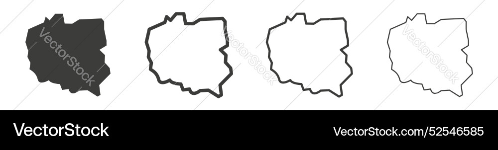 Poland icon set on white background Royalty Free Vector