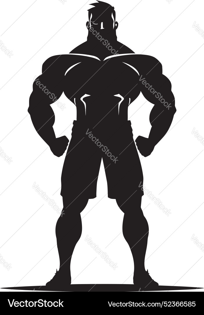 Robust muscle emblem black logo icon Royalty Free Vector