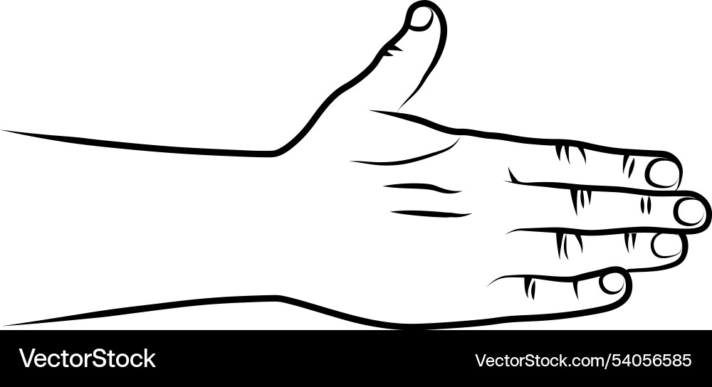 Single Hand Line Art Royalty Free Vector Image
