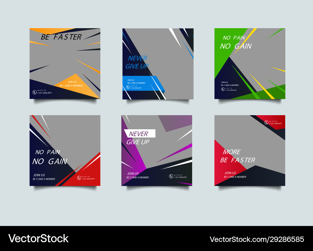 Sport social media post design template Royalty Free Vector