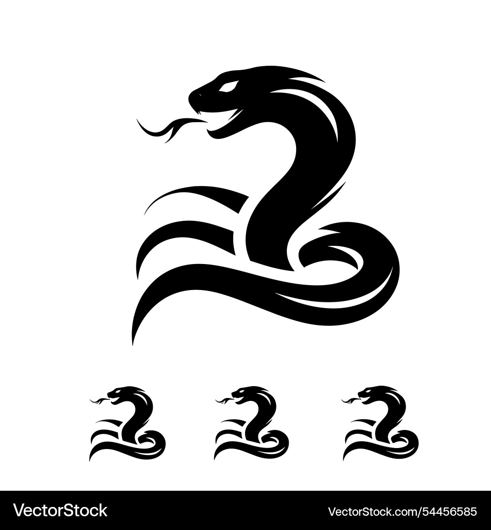 Stylized cobra snake design Royalty Free Vector Image