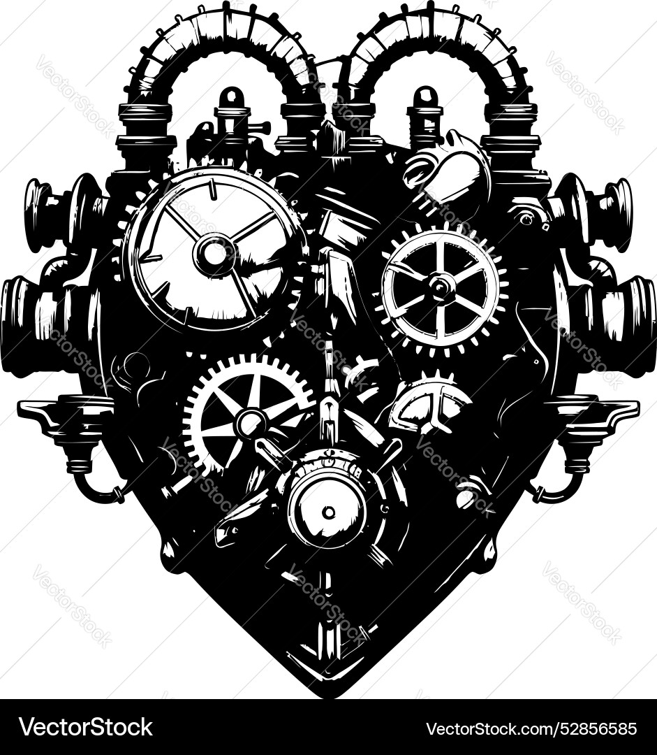 Whirring devotion steampunk icon clockwork Vector Image