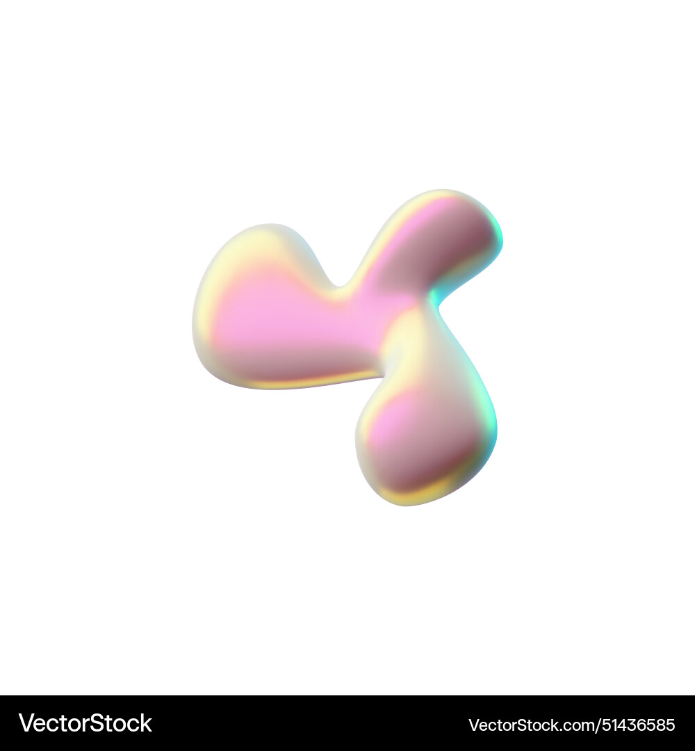 Y2k style iridescent 3d blob icon Royalty Free Vector Image