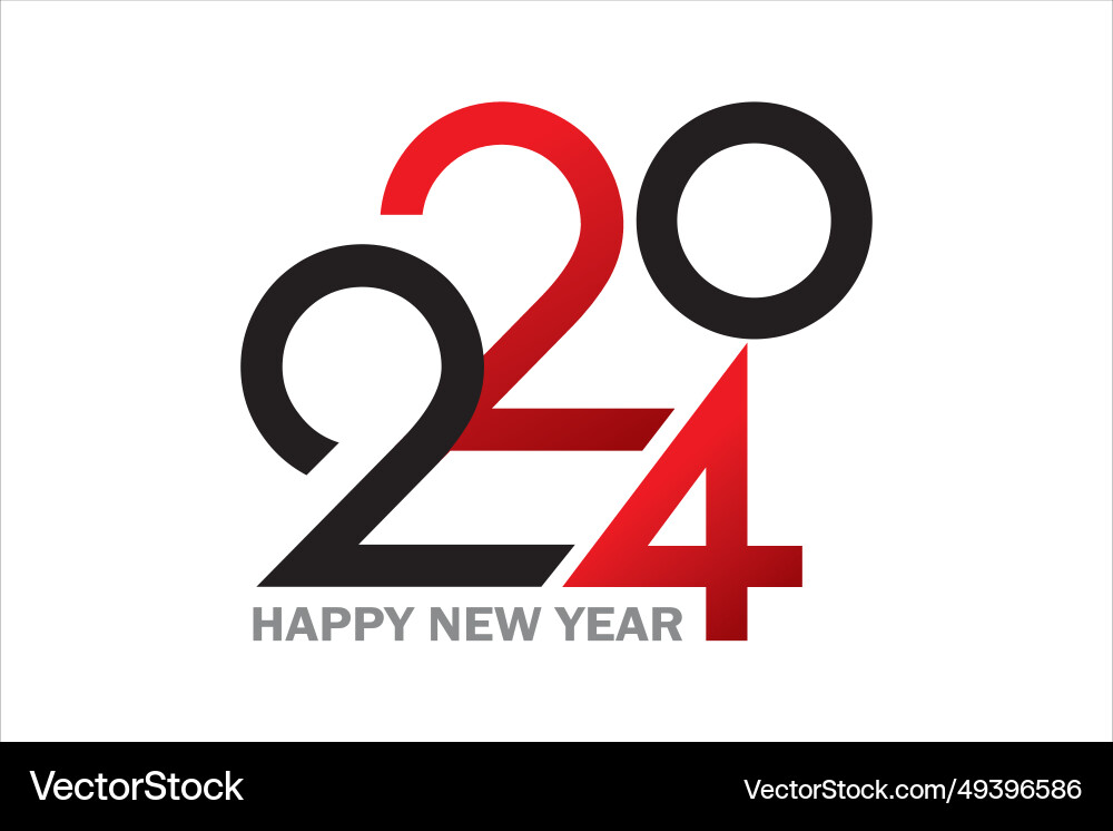 2024 happy new year number design template Vector Image