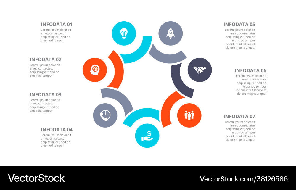 Cyclic diagram infographic with circles modern Vector Image