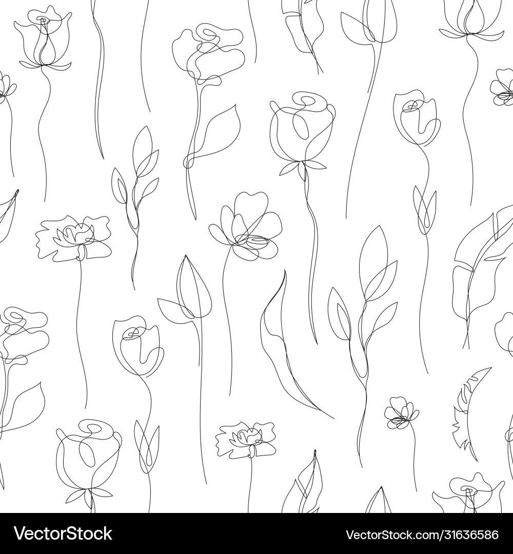 Flower Minimalist Draw Vector Images (over 13,000)