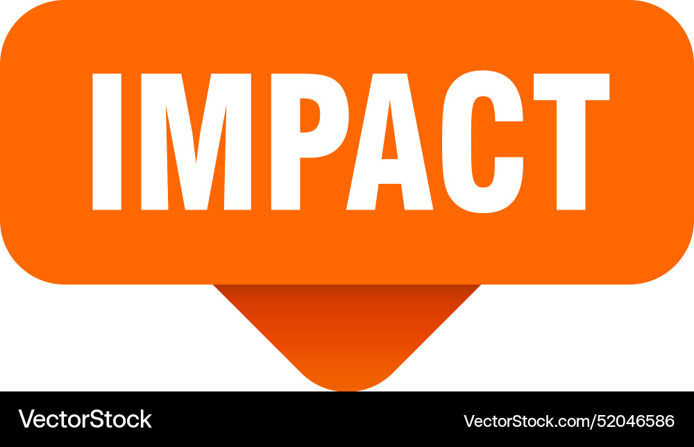 Impact sticker sign on transparent Royalty Free Vector Image