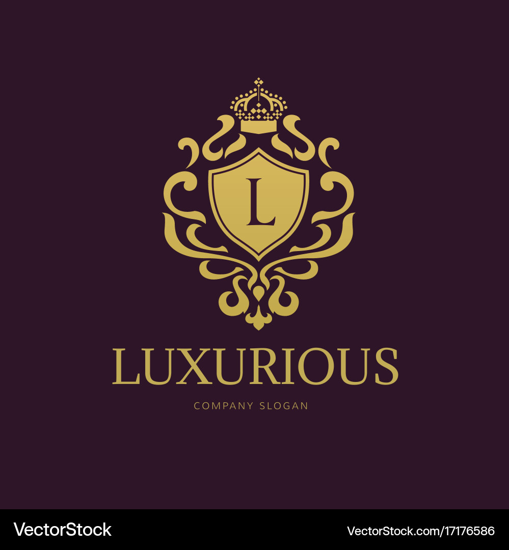 Luxury logo crests design for hotel Royalty Free Vector