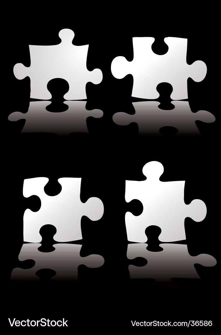 Puzzle shadow Royalty Free Vector Image - VectorStock
