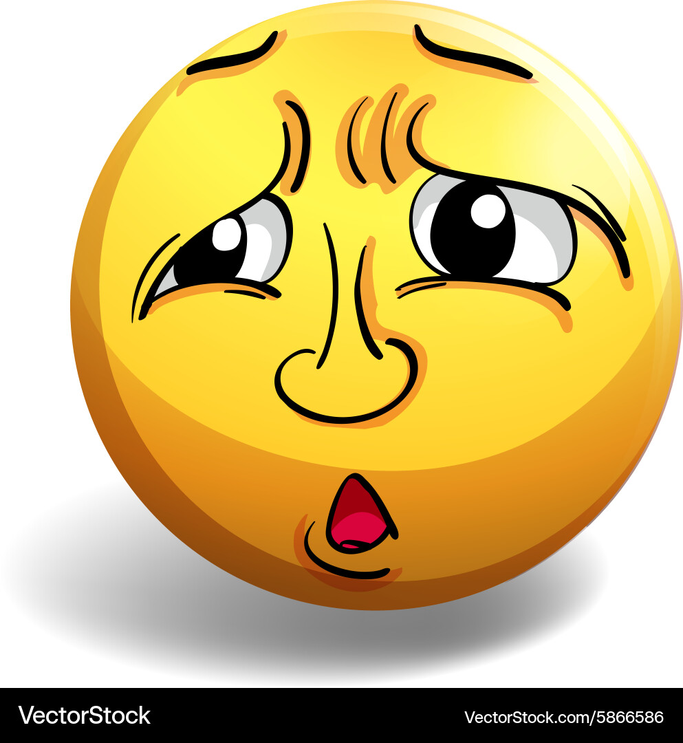 Sad face on yellow badge Royalty Free Vector Image