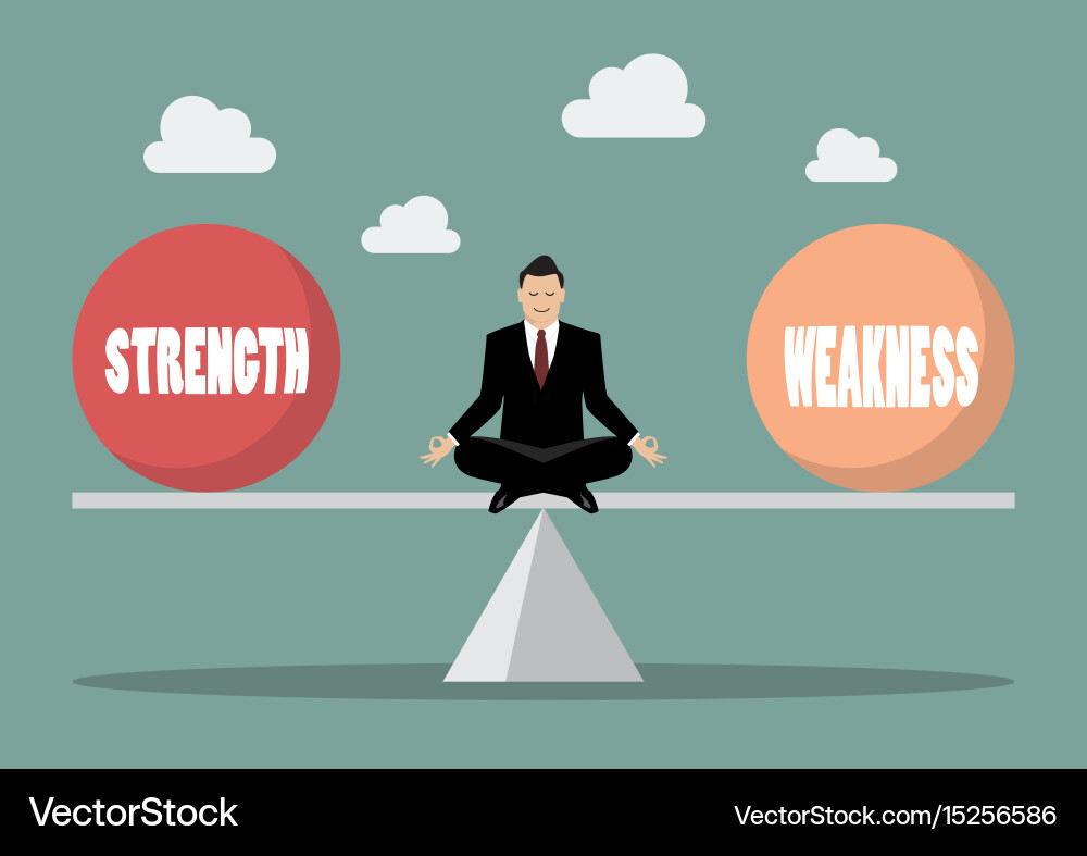 Strength and Weakness Balance Royalty Free Vector Image