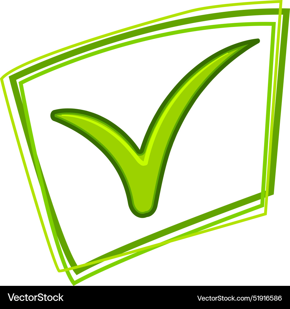 Vote check mark cartoon Royalty Free Vector Image