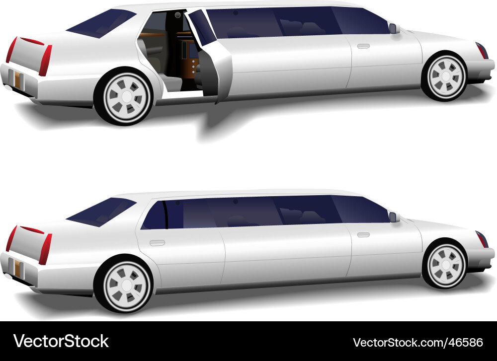 White limousine set Royalty Free Vector Image - VectorStock