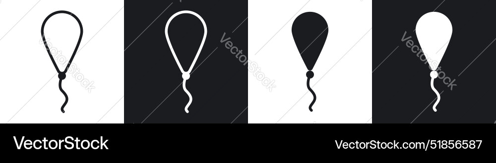 Balloon icon set in black and white filld and Vector Image
