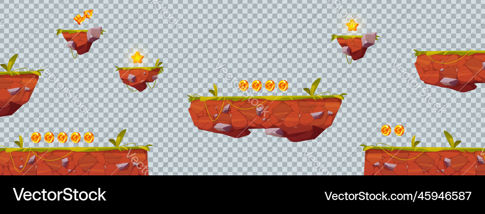 Cartoon isolated floating platform game asset Vector Image