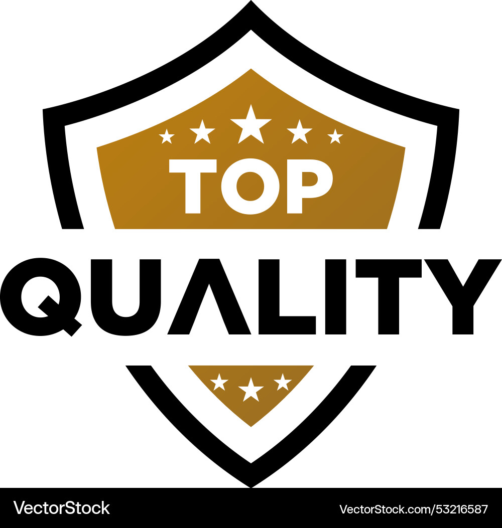 Creative top quality gold icon shield Royalty Free Vector