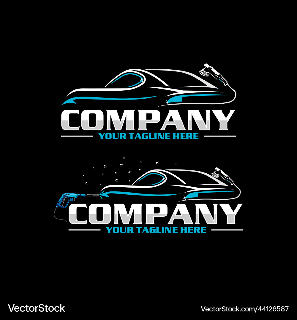 Detailing car logo and wash Royalty Free Vector Image