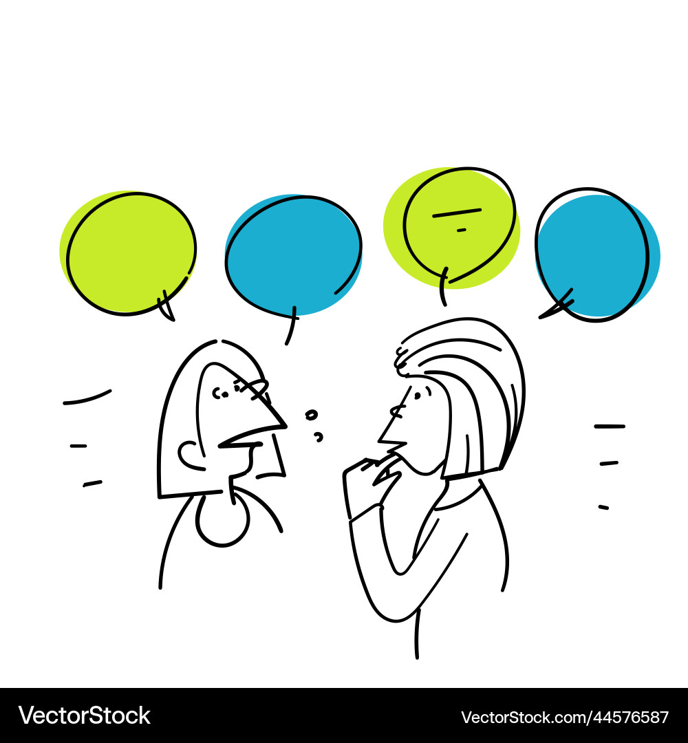 Hand drawing doodle people in conversation Vector Image
