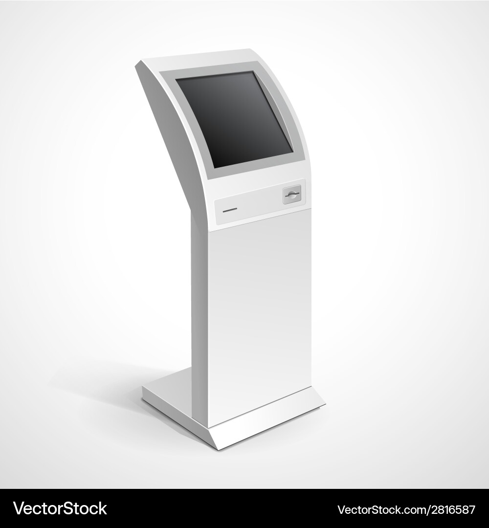 Information display monitor terminal stand Vector Image