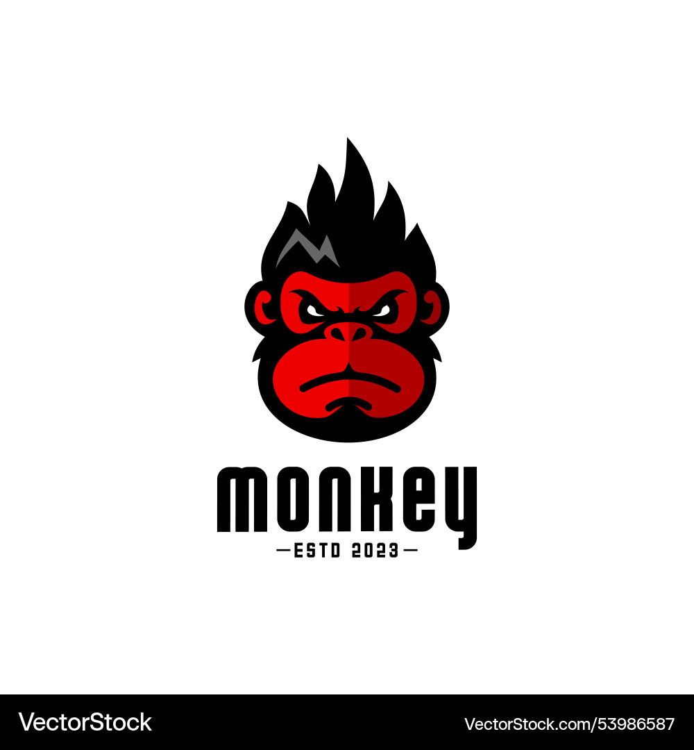 Monkey red Royalty Free Vector Image - VectorStock