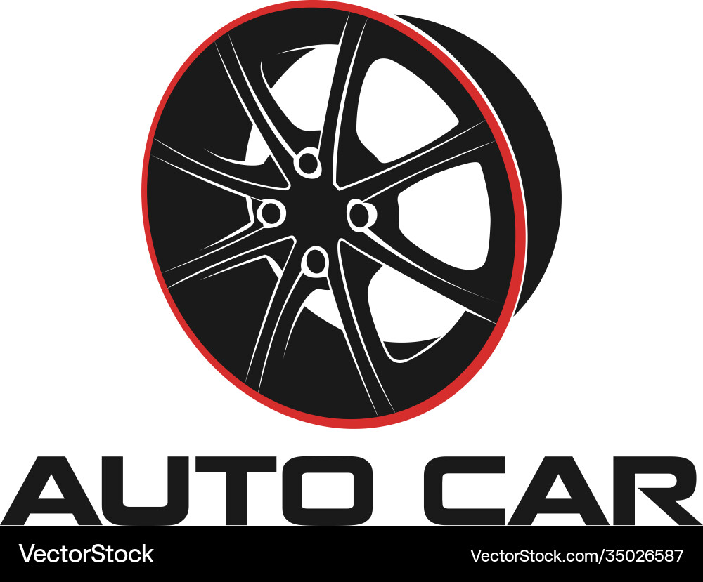 Rim logo - automotive car workshop Royalty Free Vector Image