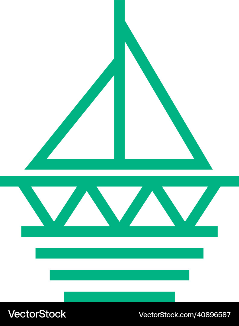 Stylized boat logo geometric ship icon yacht Vector Image