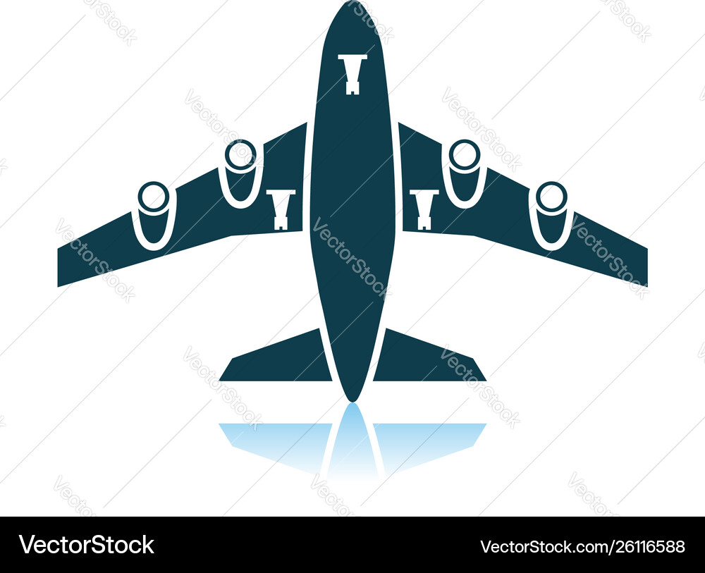 Airplane takeoff icon front view Royalty Free Vector Image