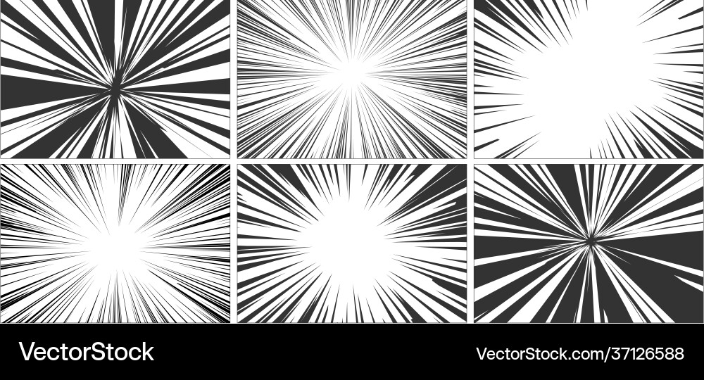 Comic book motion effect black and white Vector Image