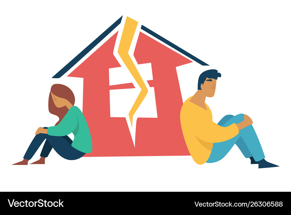 Divorce and property separation ex husband Vector Image