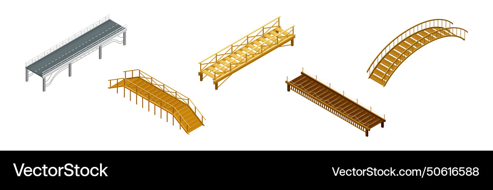 Fixed bridge as industrial road construction Vector Image