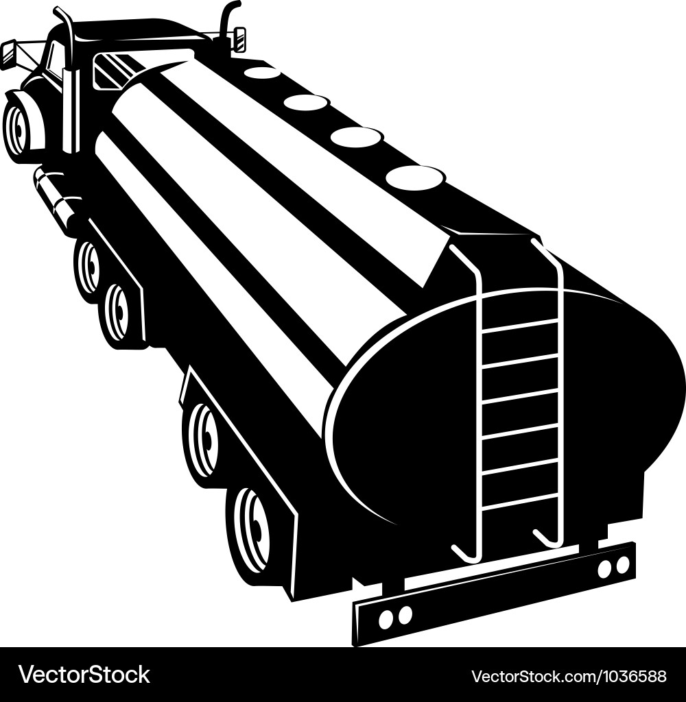 Fuel tanker truck retro Royalty Free Vector Image