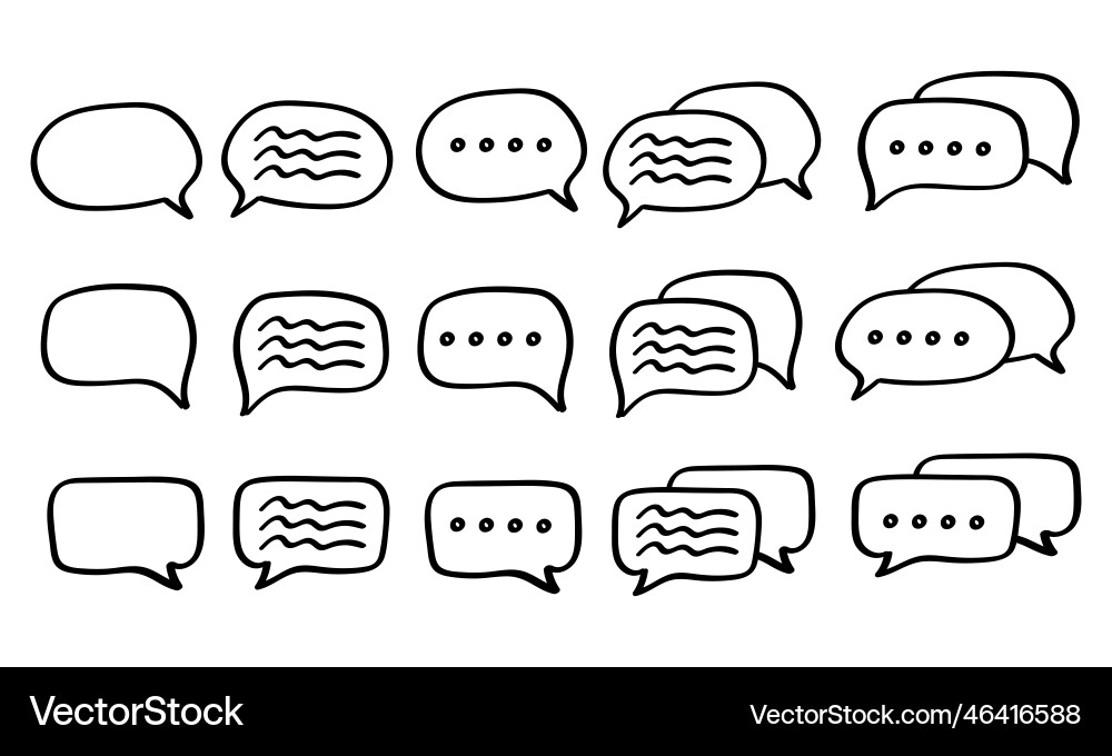 Hand drawn chat and comments icon Royalty Free Vector Image