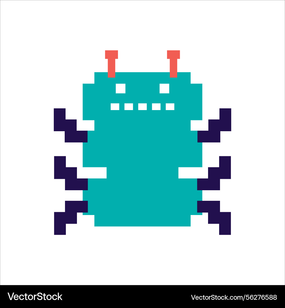 Pixelated of monster character Royalty Free Vector Image