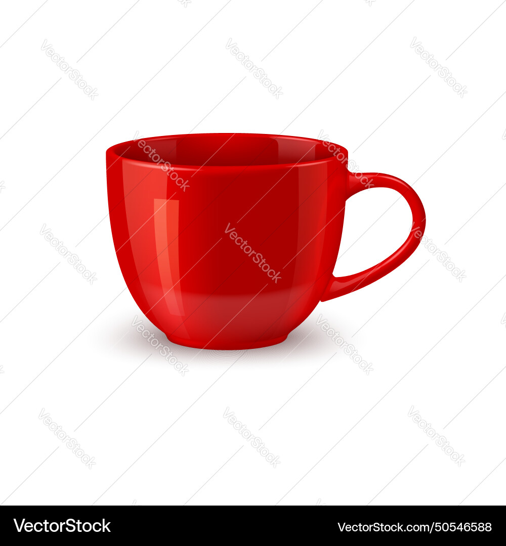 Red ceramic coffee mug and tea cup mockup design Vector Image