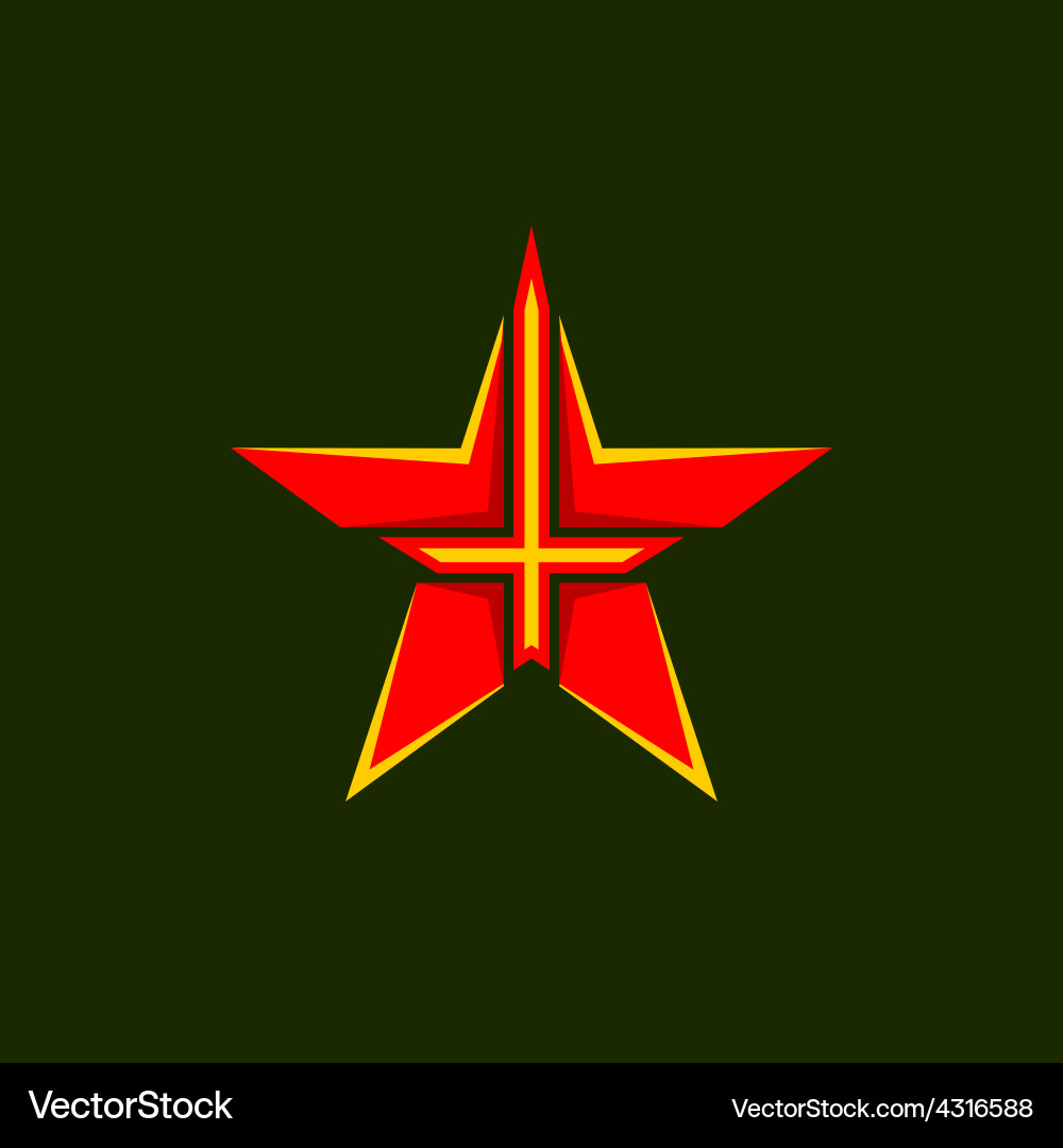 Red Star Emblem Royalty Free Vector Image - VectorStock