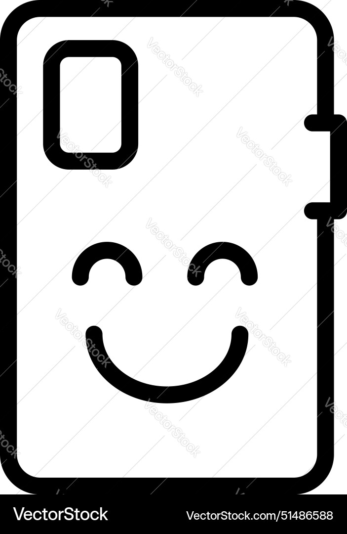 Simple line drawing of a phone case with a Vector Image