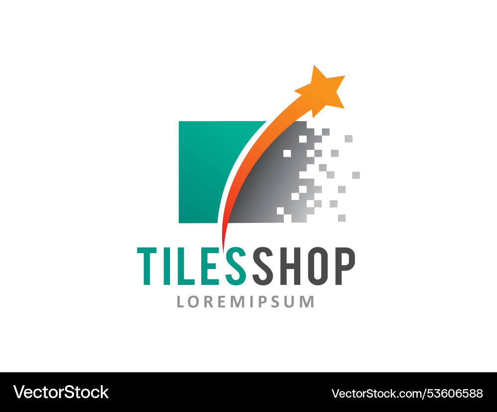Tiles shop logo symbol or icon template Royalty Free Vector