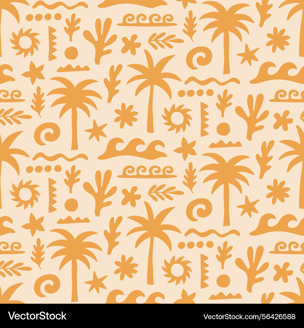 Tropical Palm Tree Pattern Royalty Free Vector Image