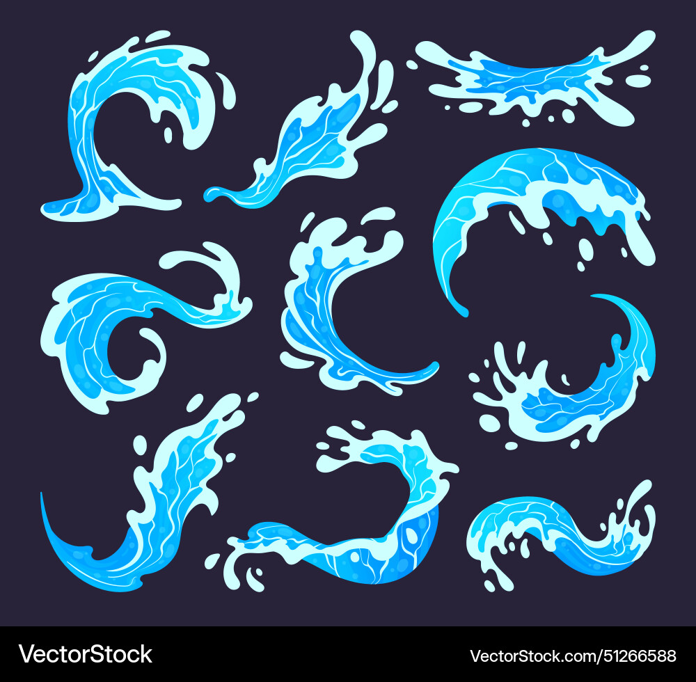Water splashing clean splash transparent Vector Image