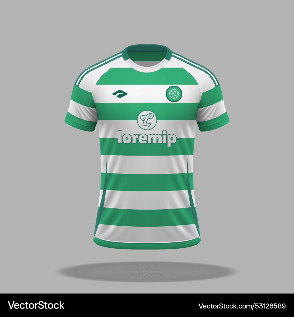 3d realistic soccer jersey in celtic style Vector Image