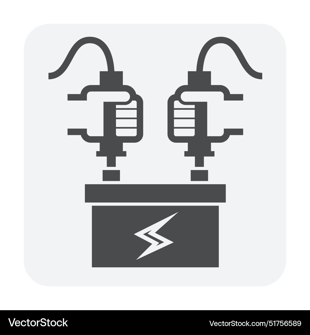 Battery car charging jumping icon for starter Vector Image