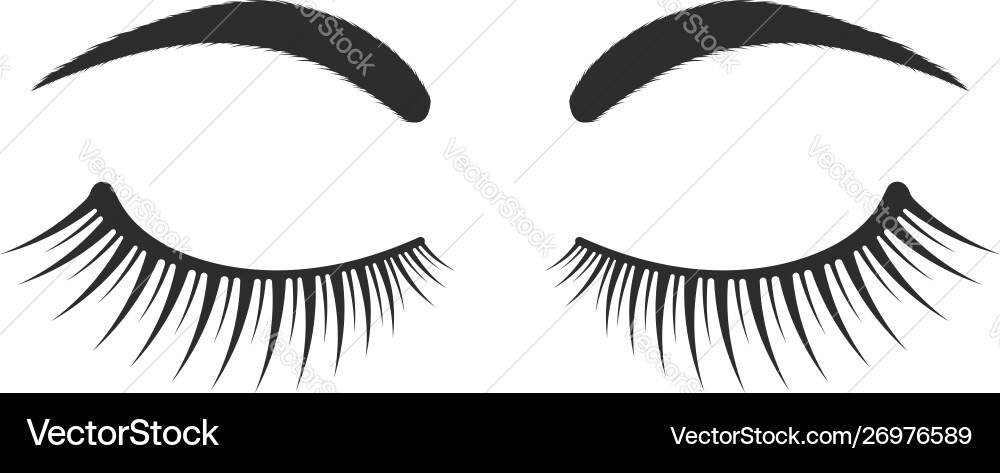 Black eyebrows and eyelashes logo Royalty Free Vector Image