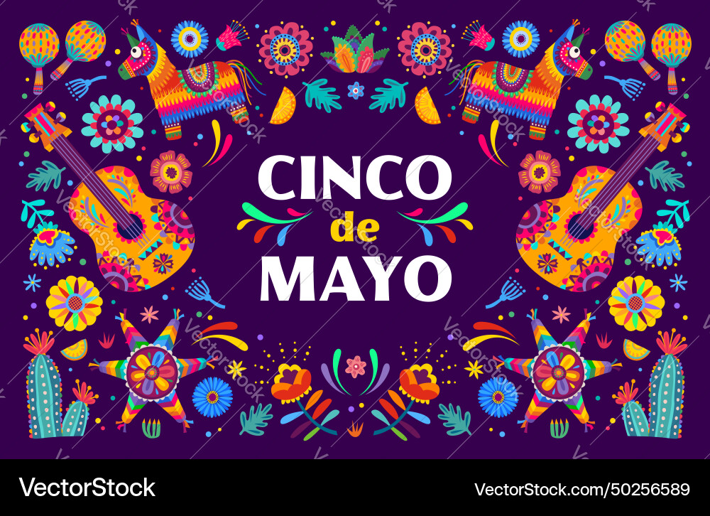 Cinco de mayo banner cartoon festive card Vector Image