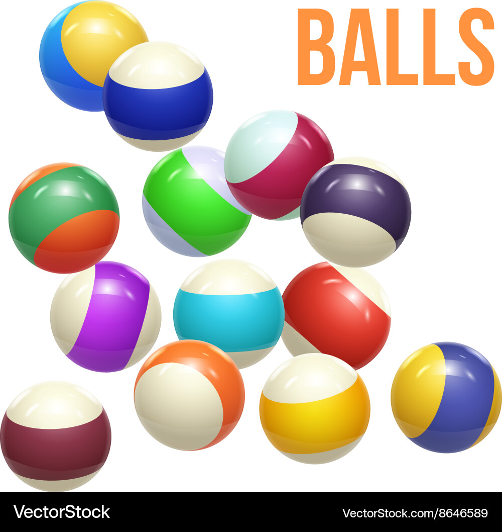 Colorful striped balls 3d spheres isolated Vector Image