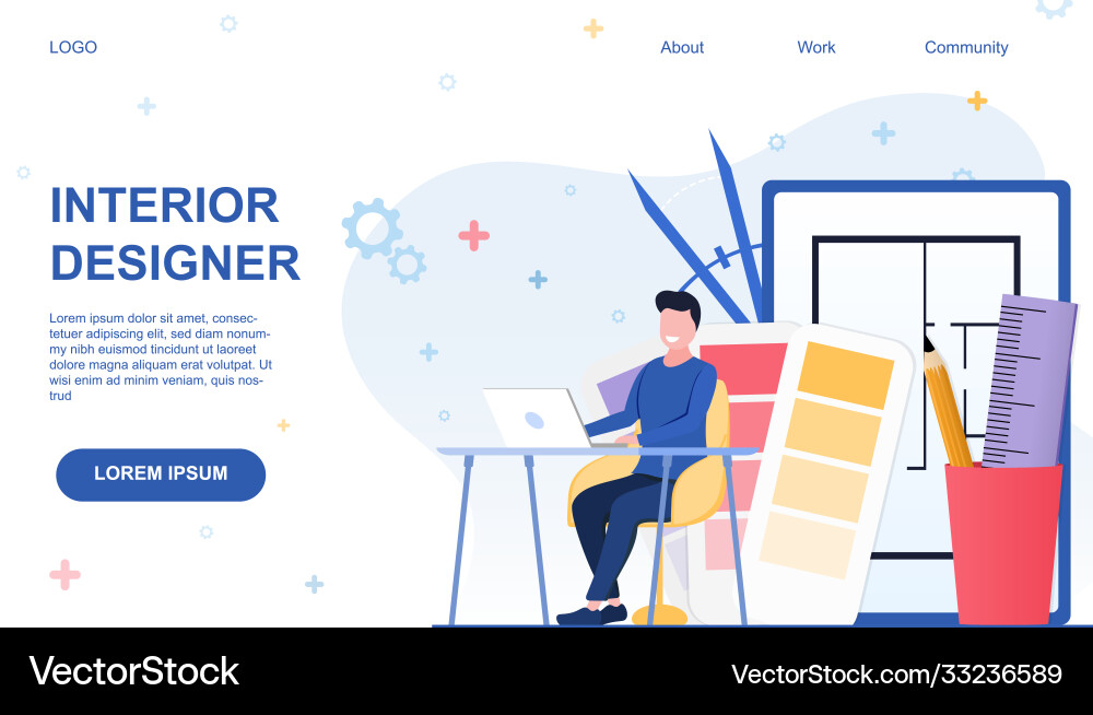 Concept interior designer Royalty Free Vector Image