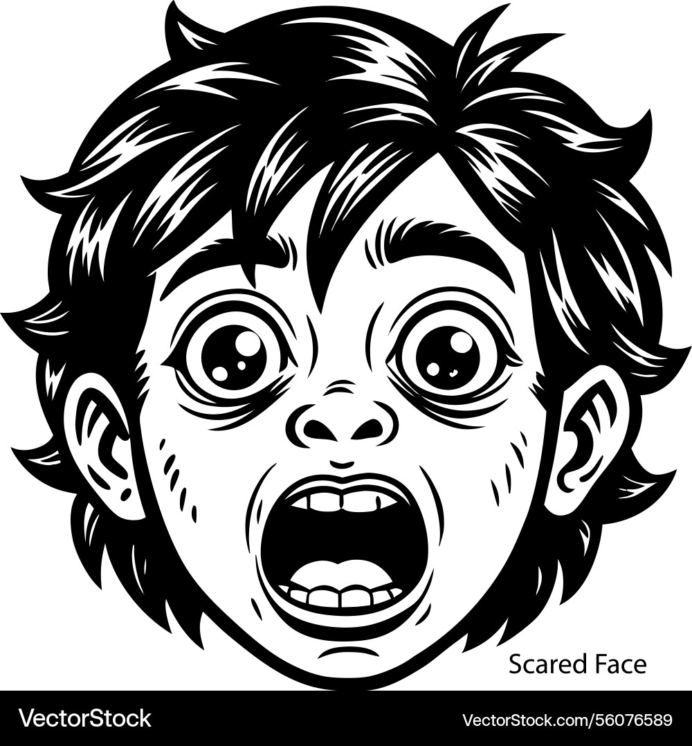 Face expression silhouette Royalty Free Vector Image
